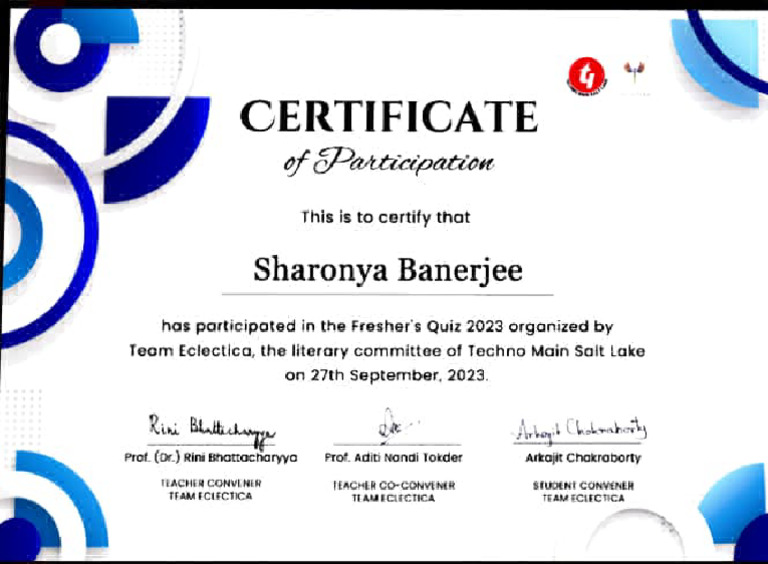 Quiz Certificate Mar Points | PDF