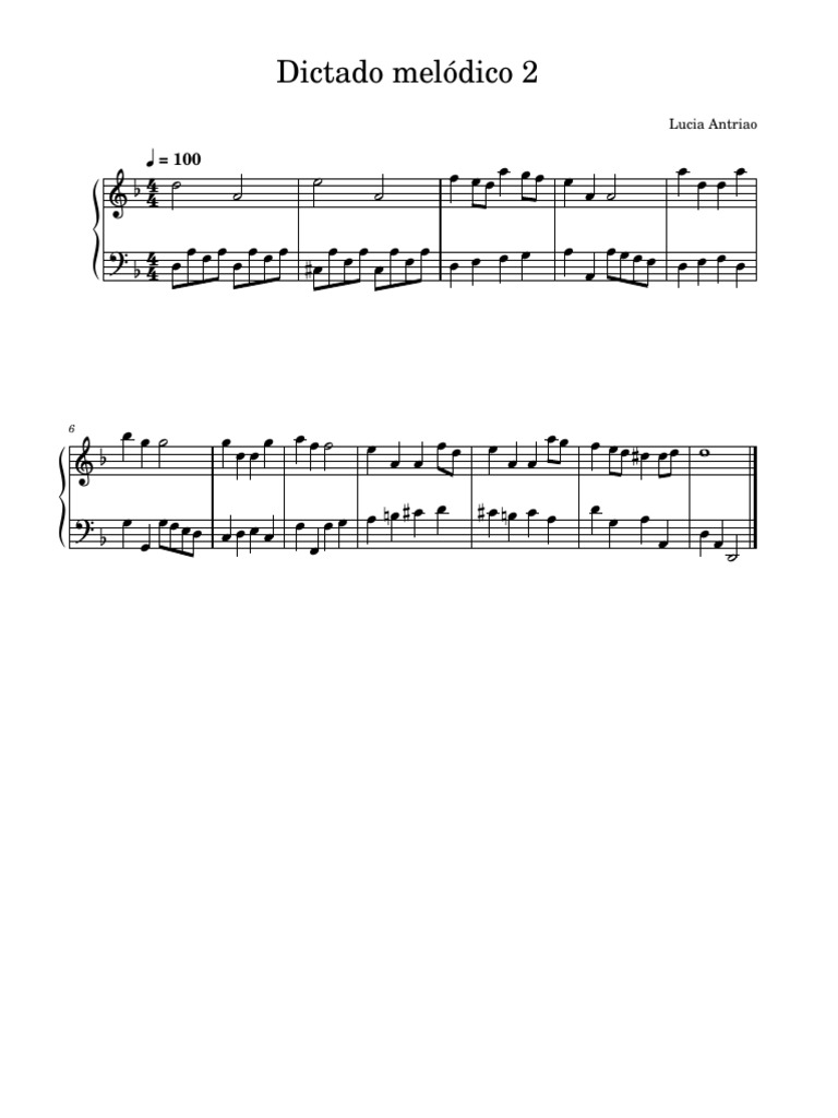 Dictado Melódico 2 | PDF