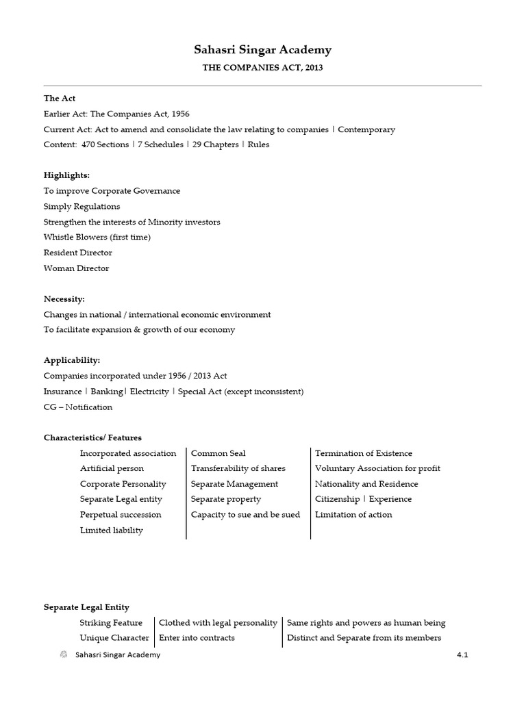 Singar Company Law Inter Level 19.02.2021 | PDF | Piercing The ...