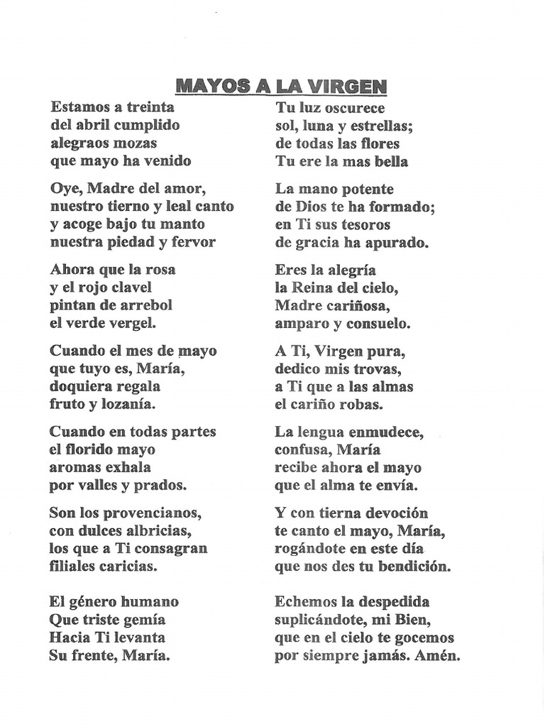 Mayos A La Virgen | PDF