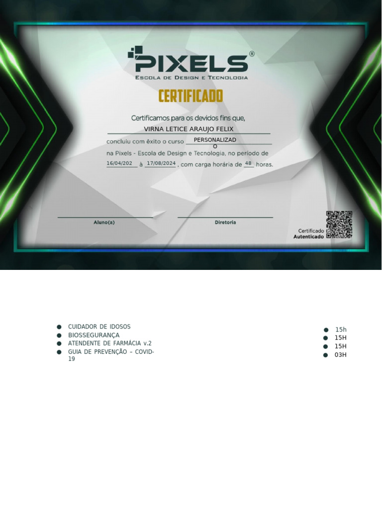 Certificado de Virna Letice Araujo | PDF
