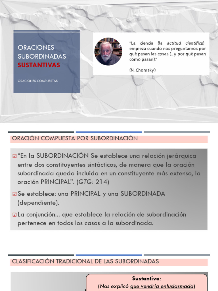 Orac Sub Sust | PDF | Oración (Lingüística) | Tipología Lingüística