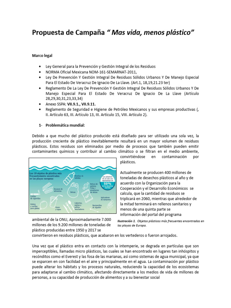 Campaña "Mas vida, menos plástico" | PDF | Reciclaje | Residuos
