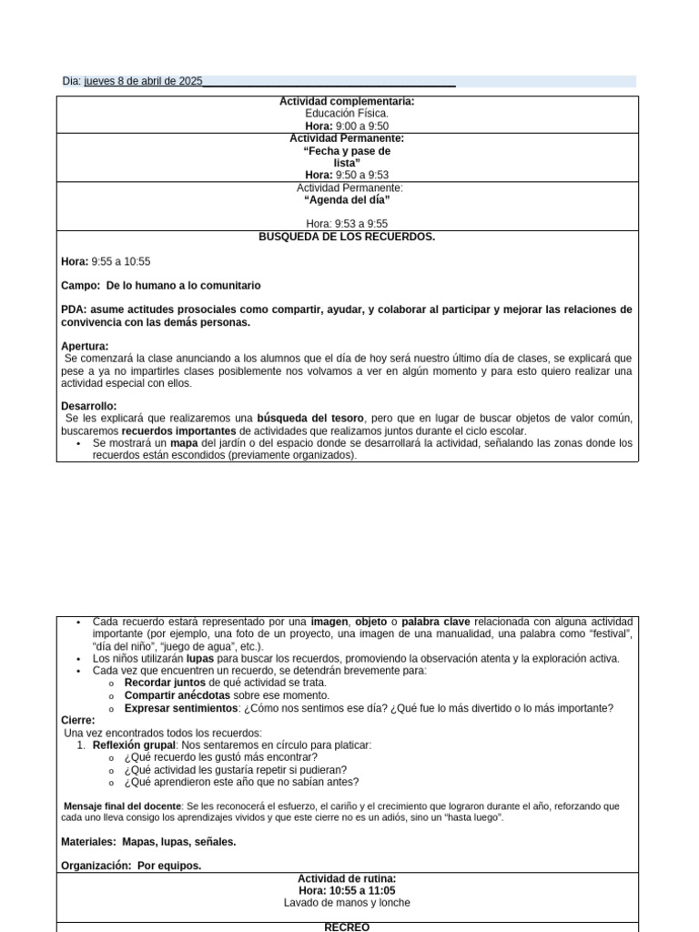 Ultimo Dia de Clases. | PDF