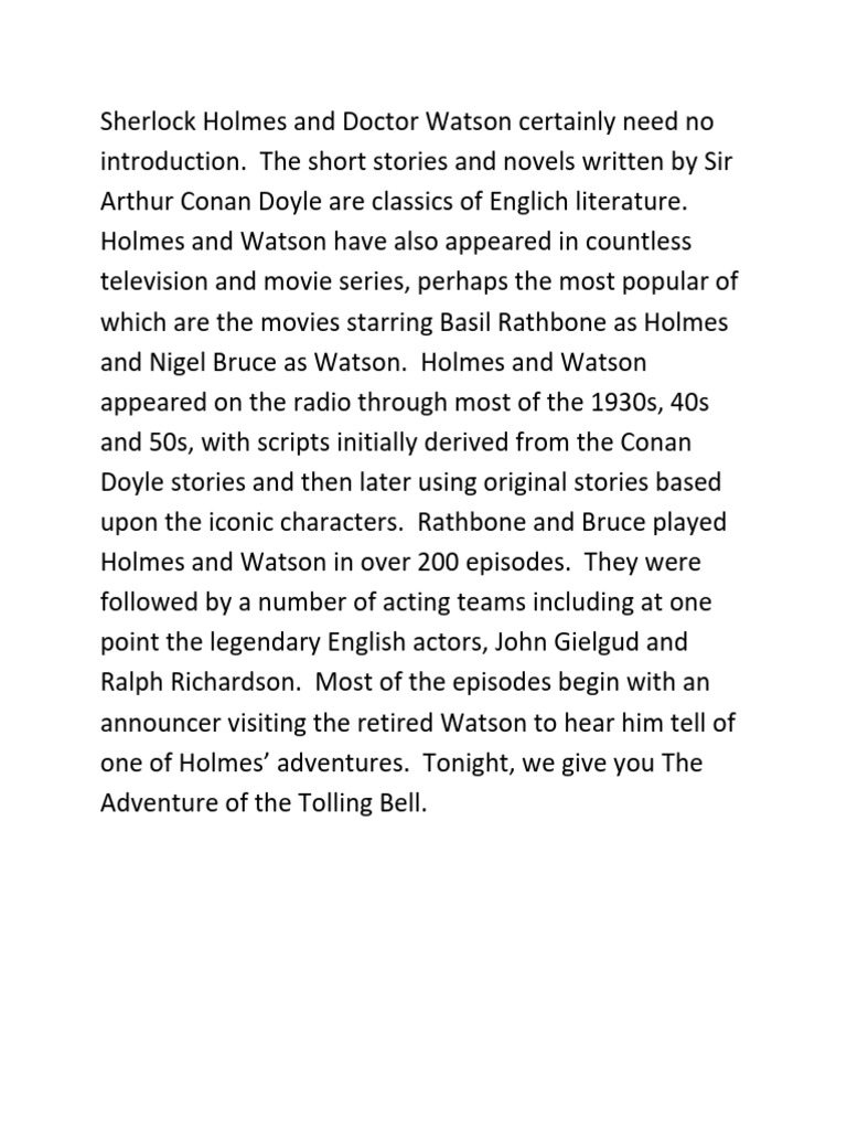 Sherlock Intro | PDF | Sherlock Holmes | Dr. Watson