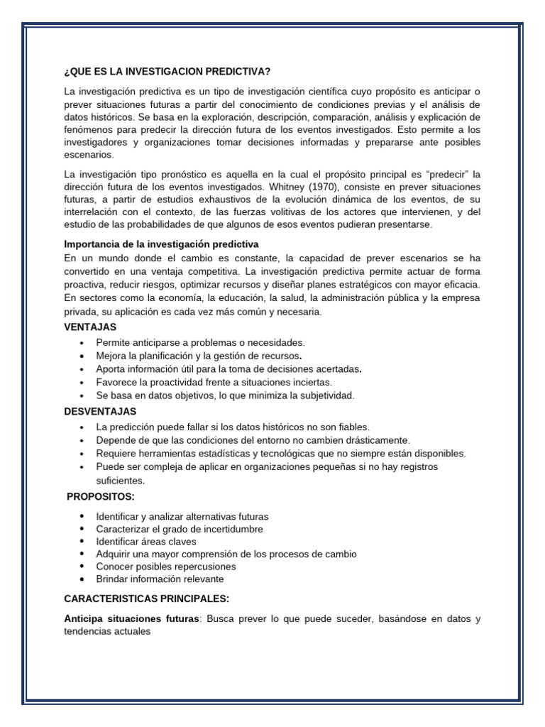 Investigación Predictiva: Definición y Ejemplos | PDF | Datos | Toma de ...