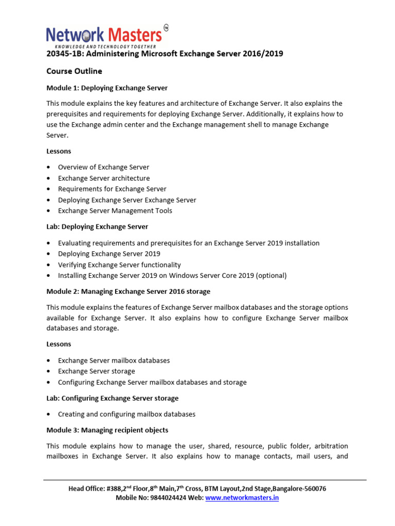 Managing Microsoft Exchange Server 2019 | PDF | Microsoft Exchange ...