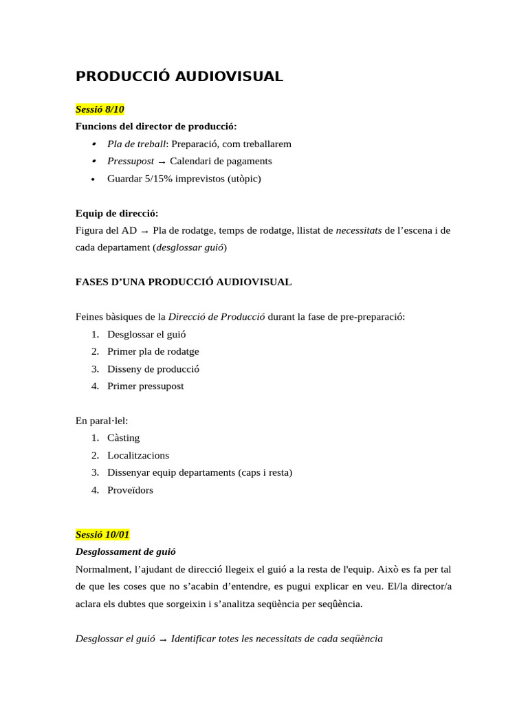 Apunts Producció | PDF