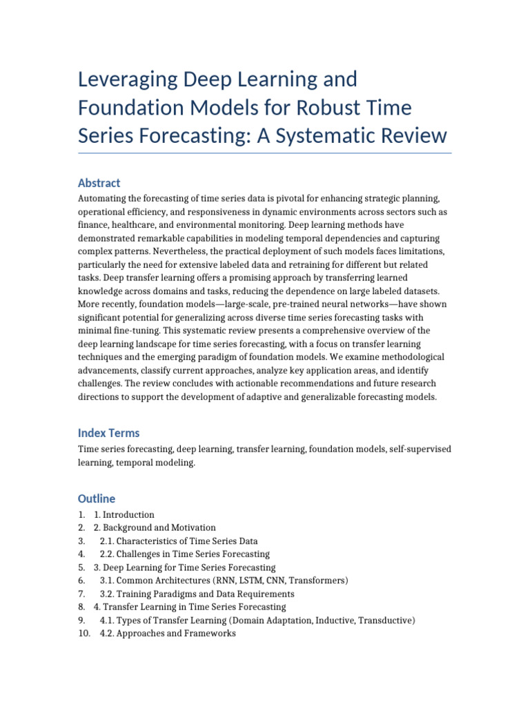 Full Review Time Series Deep Learning | PDF | Deep Learning | Time Series