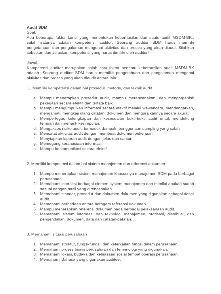 Diskusi 3 AUDIT SDM | PDF