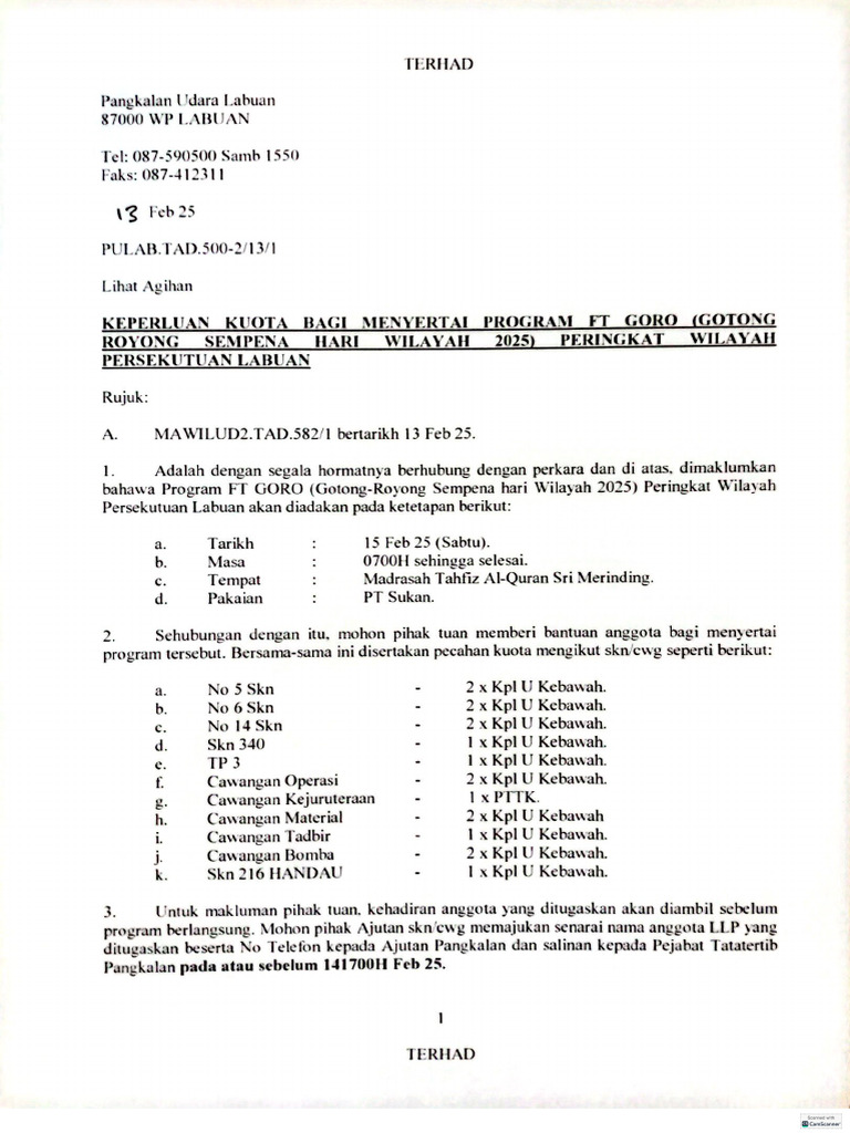 Kuota Program FT Goro | PDF
