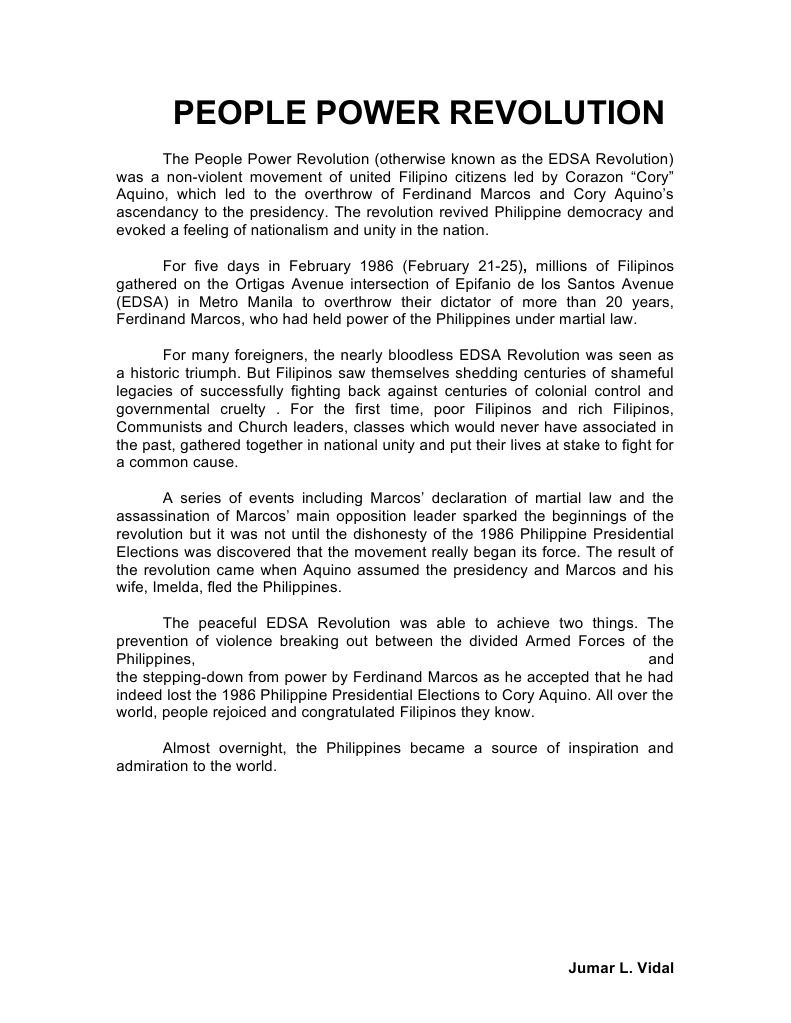 People Power Revolution | PDF | Corazon Aquino | Philippines