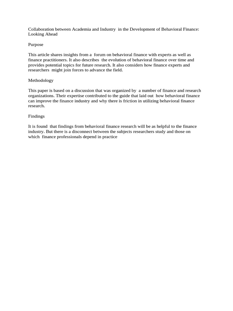 Collaboration Between Academia and Industry | PDF