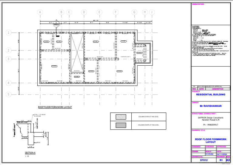 Roof Floor Formwork Layout Plan | PDF | Civil Engineering | Masonry