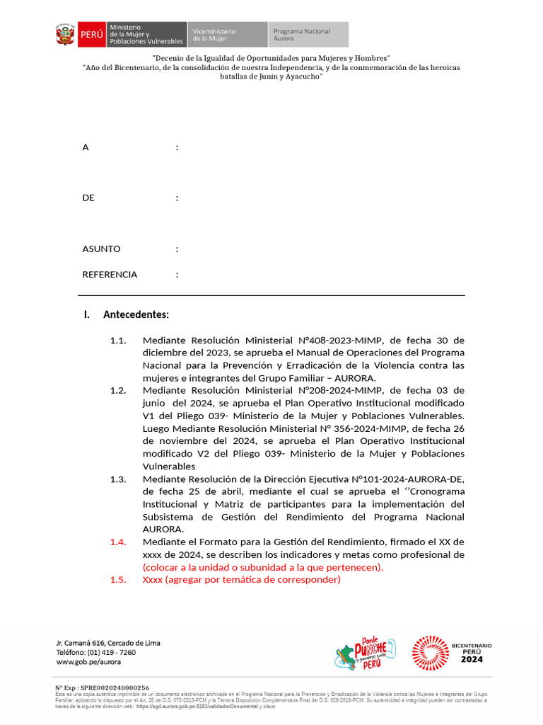 Modelo de Informe Final | PDF