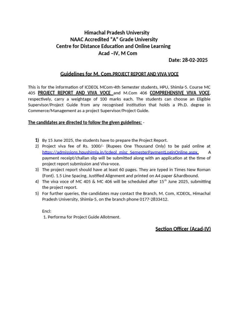 Project Guidelines 2023-24 July Batch | PDF | Thesis | Higher Education