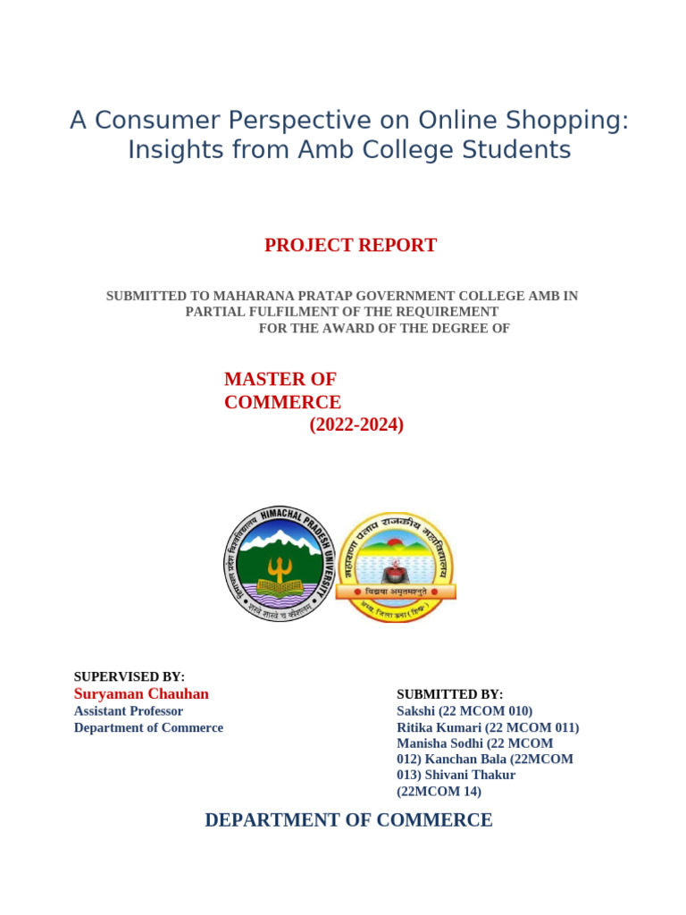 A Consumer Perspective on Online Shopping Insights From Amb College ...