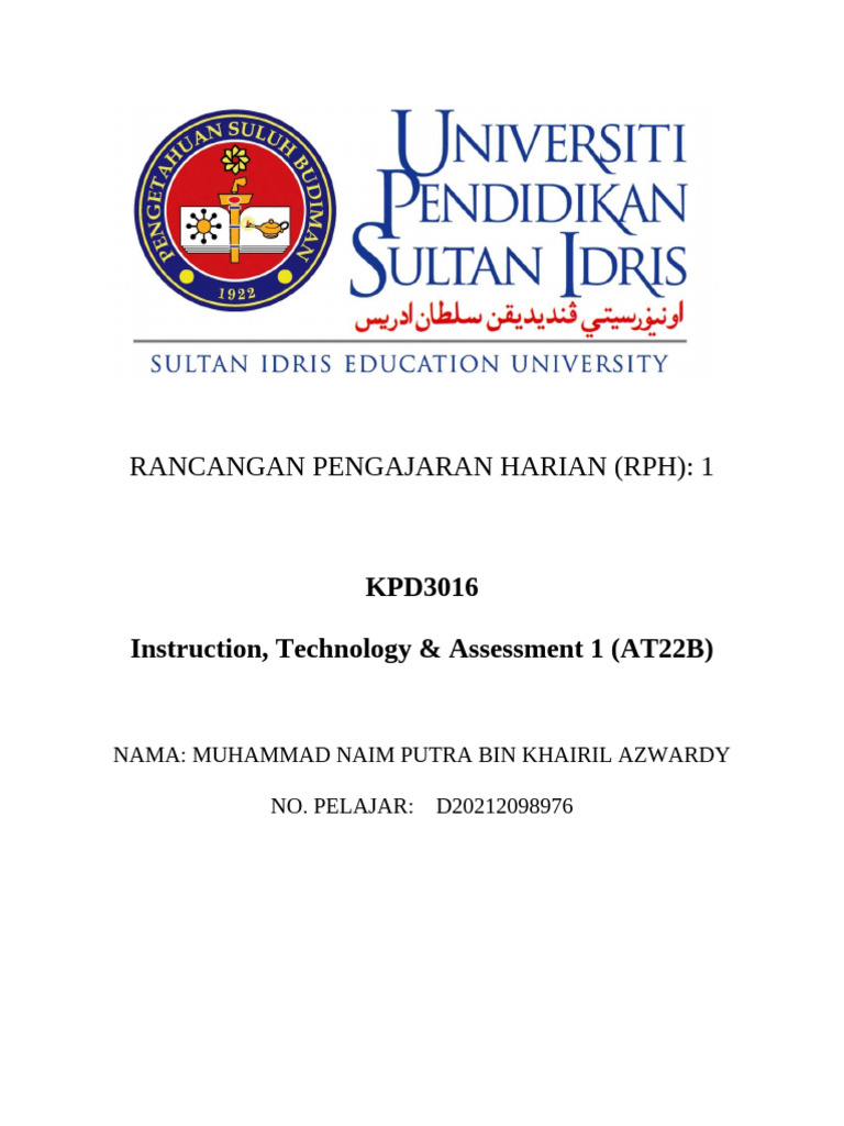 Format RPH (BM) Hobbit | PDF