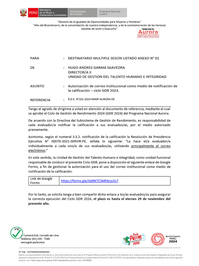 Memorando Multiple | PDF