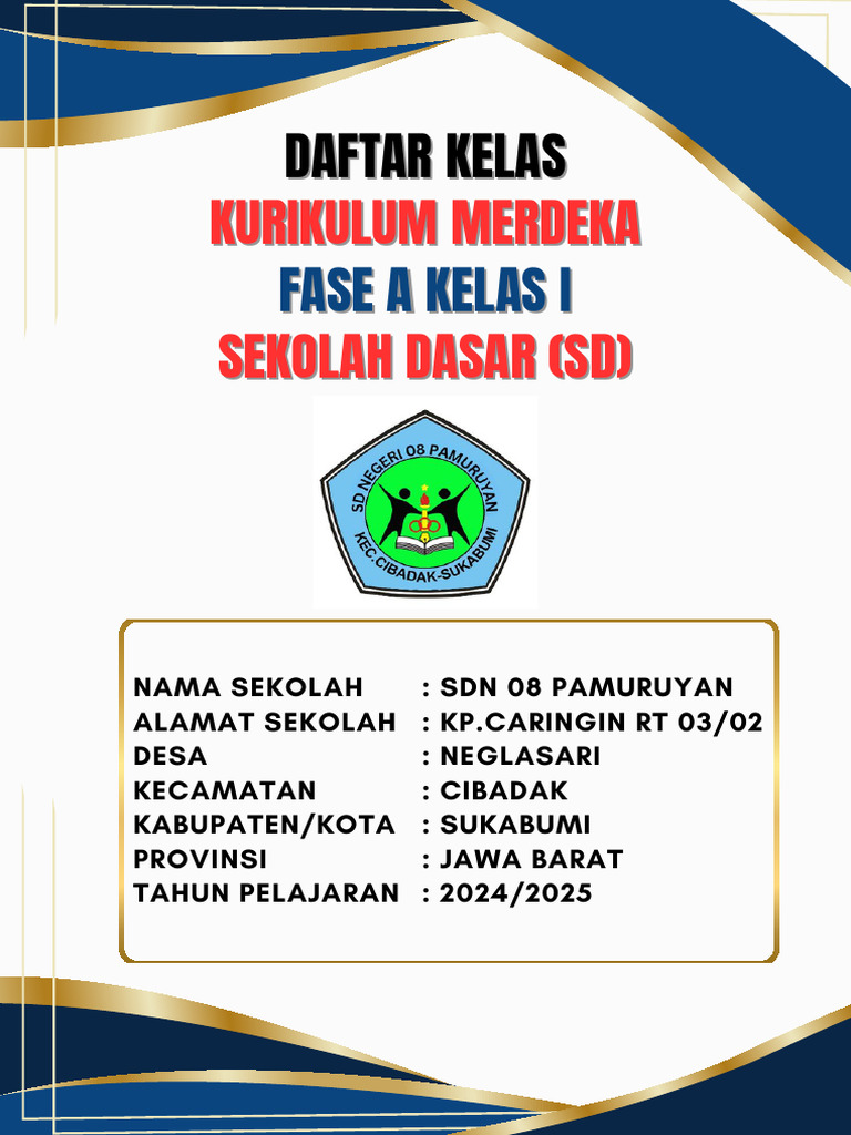 Cover Daftar Kelas Kelas 1 | PDF