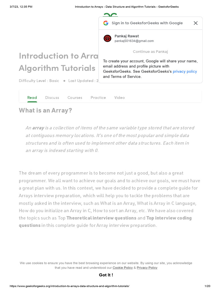Introduction To Arrays Data Structure And Algorithm Tutorials