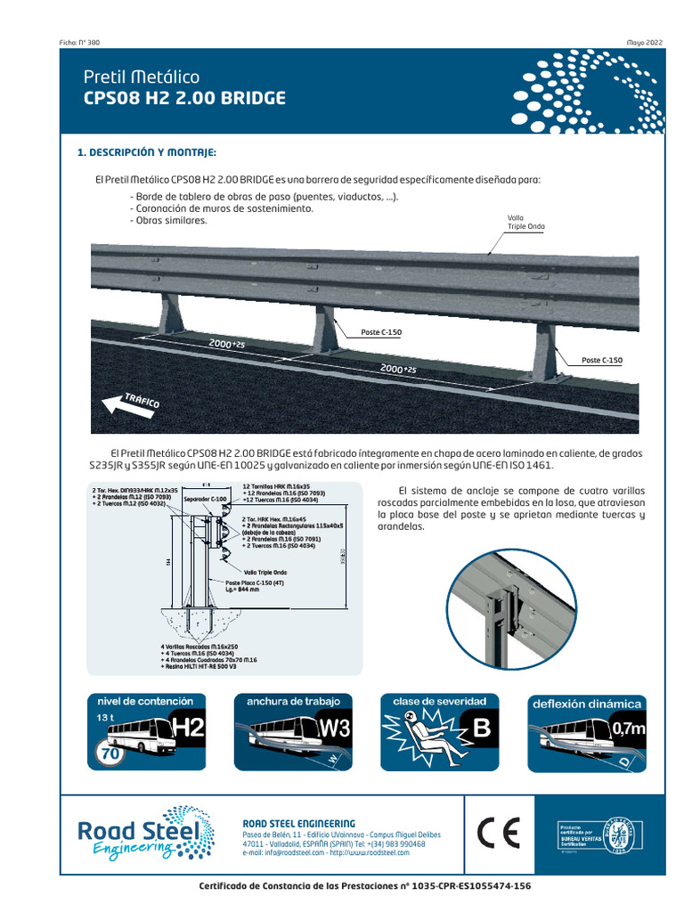 Pretil Metálico CPS08 H2 2.00 BRIDGE | PDF | Metalurgia | Materiales de ...