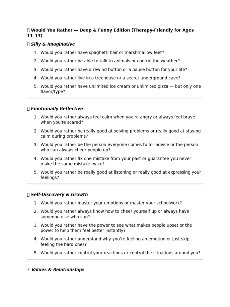 Would You Rather Activity | PDF