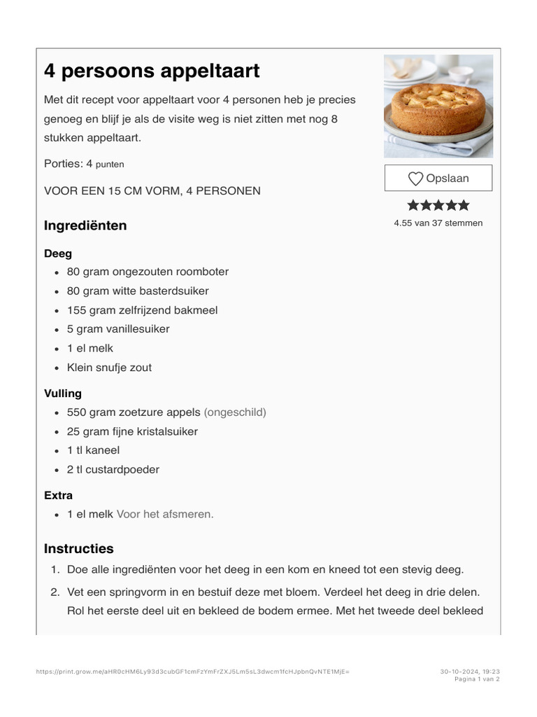 4 Persoons Appeltaart - Laura's Bakery | PDF