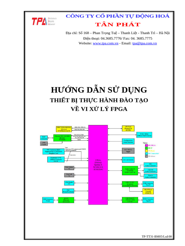 II.1.1 Huong Dan Thiet Bi Thuc Hanh Dao Tao Ve Vi Xu Ly FPGA | PDF