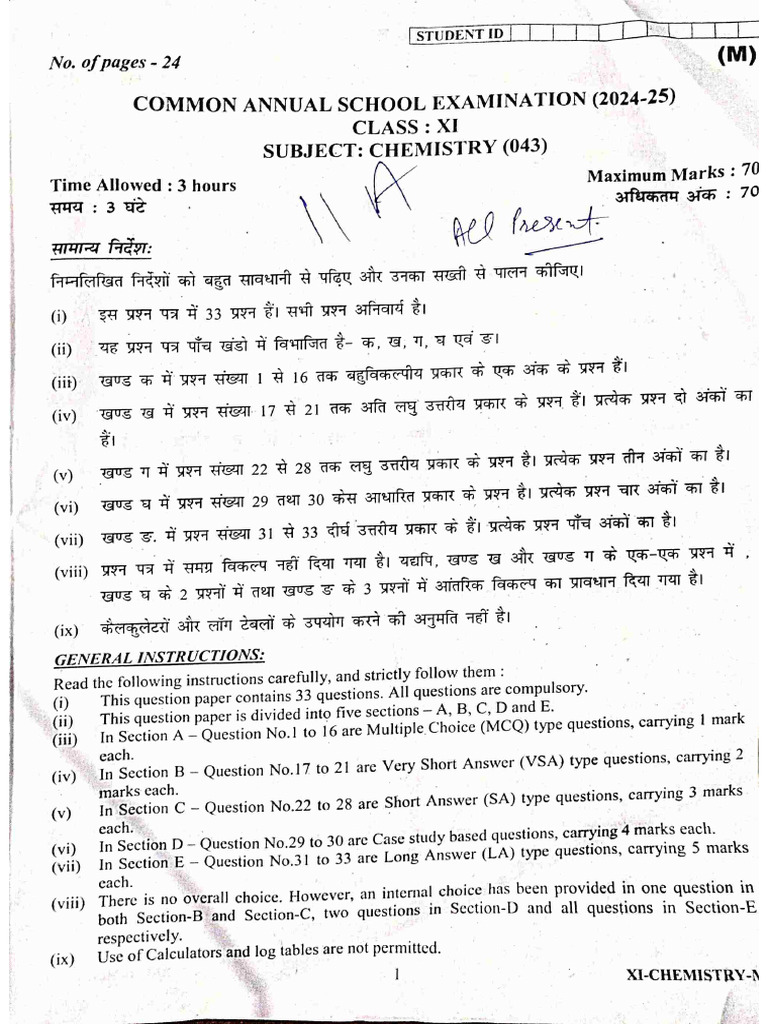 Common Annual Exam 2024-25 | PDF