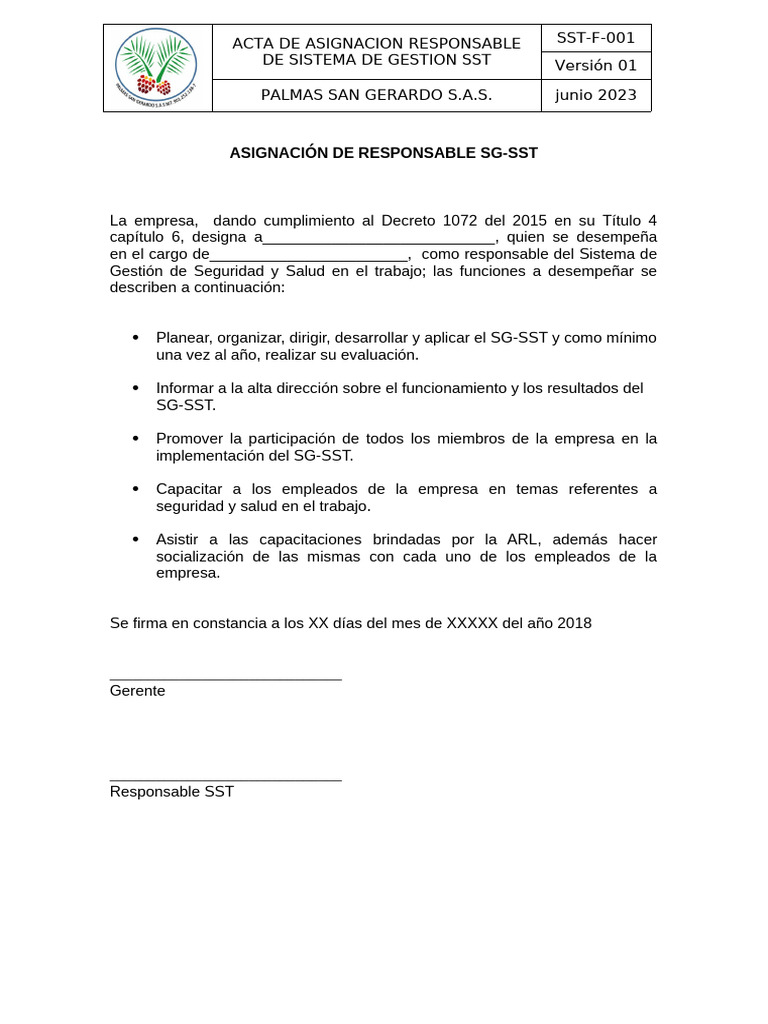 Asignación de Responsable | PDF