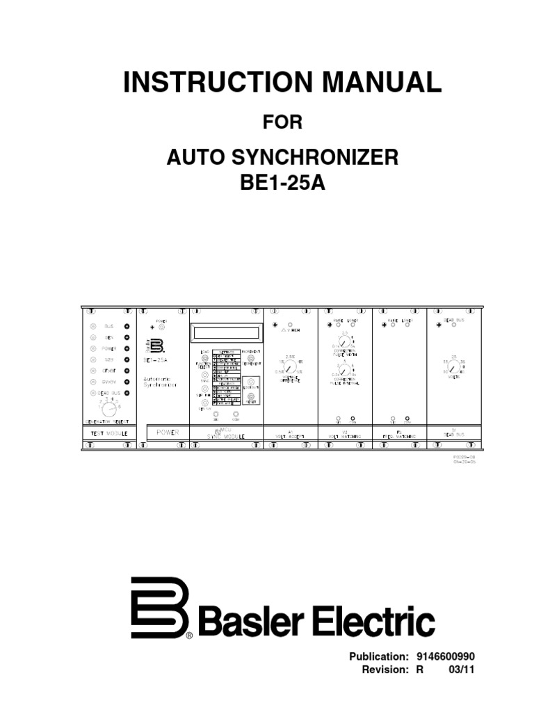 BE1-25A | PDF | Electric Generator | Relay