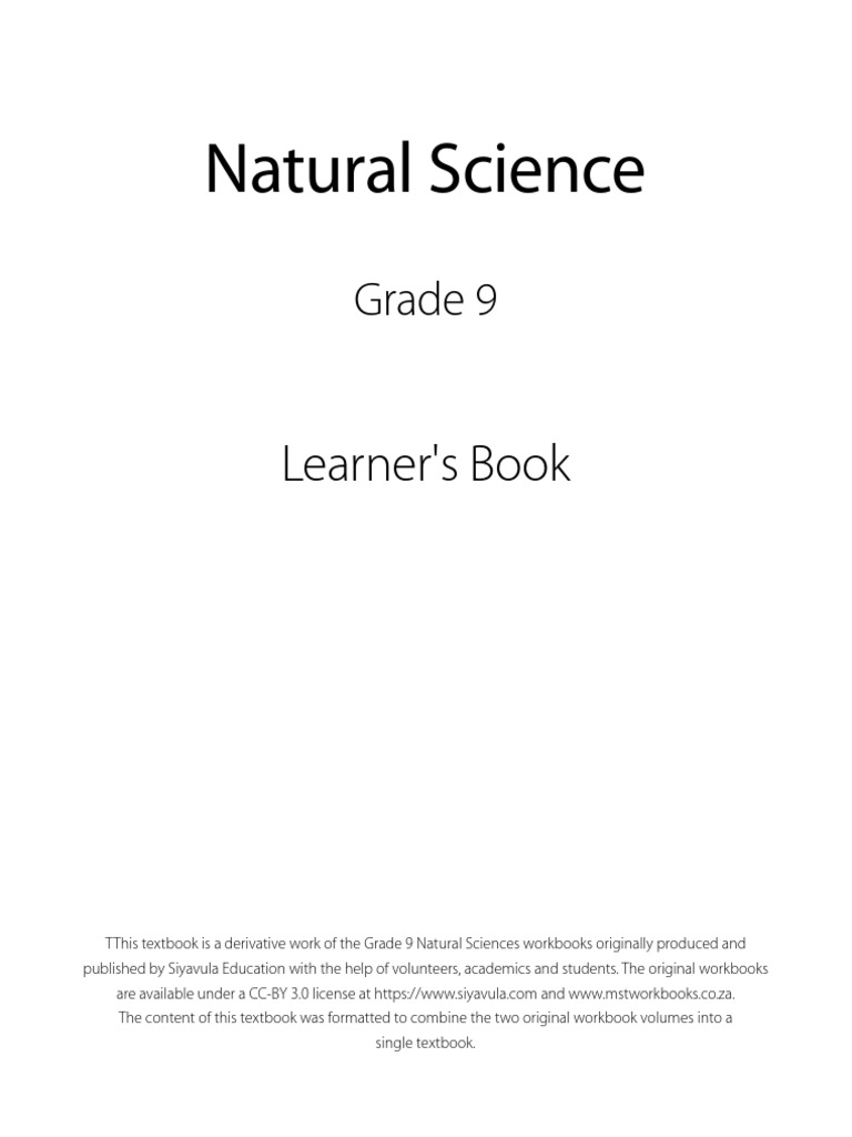 Grade 9 Natural Science Textbook | PDF | Chemical Compounds | Chemical ...