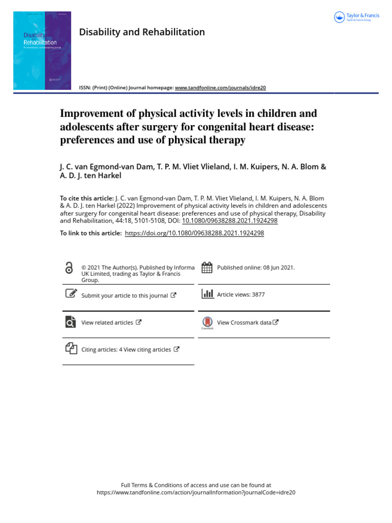 Improvement of physical activity levels in children and adolescents ...