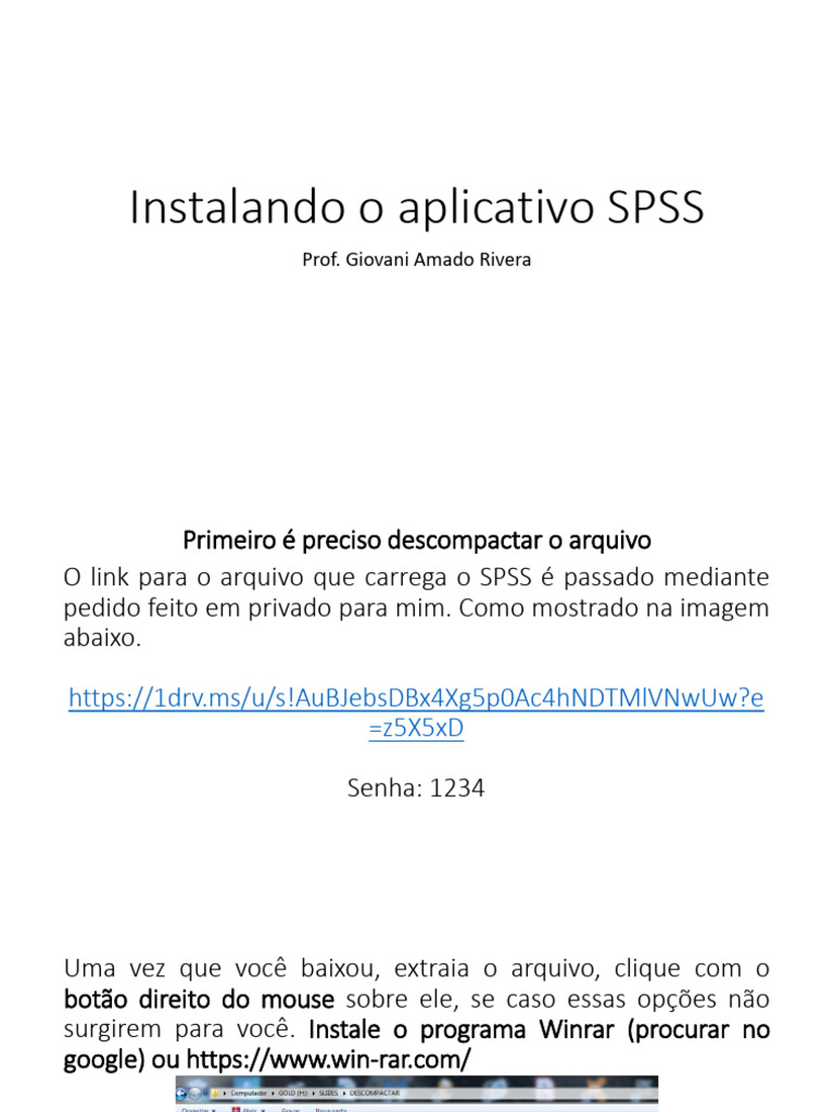 Instalando o Aplicativo SPSS-1 | PDF