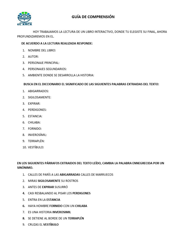 Actividades de Comprensión Lectora | PDF