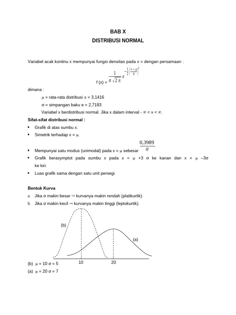 Bab X Distribusi Normal | PDF
