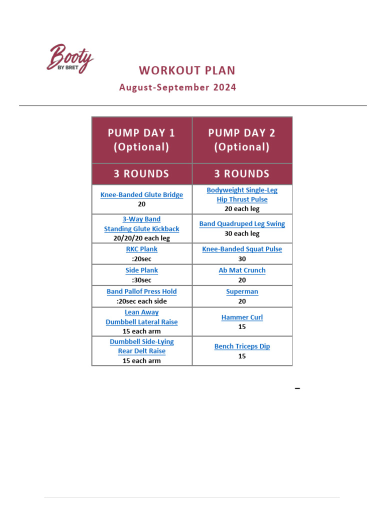 BBB Workout Plan Aug-Sept 2024-11 | PDF
