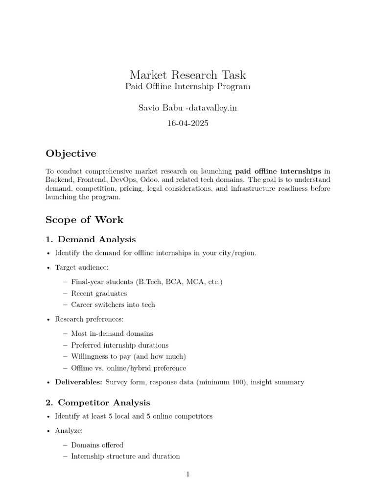 Task Paid Internship Research | PDF | Internship | Job Hunting