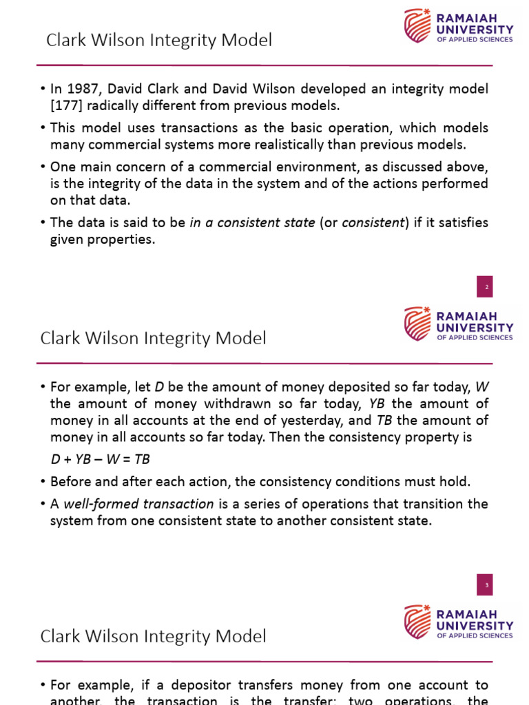 6 ClarkWilsonIntegrity Model Unit4 | PDF | Computing