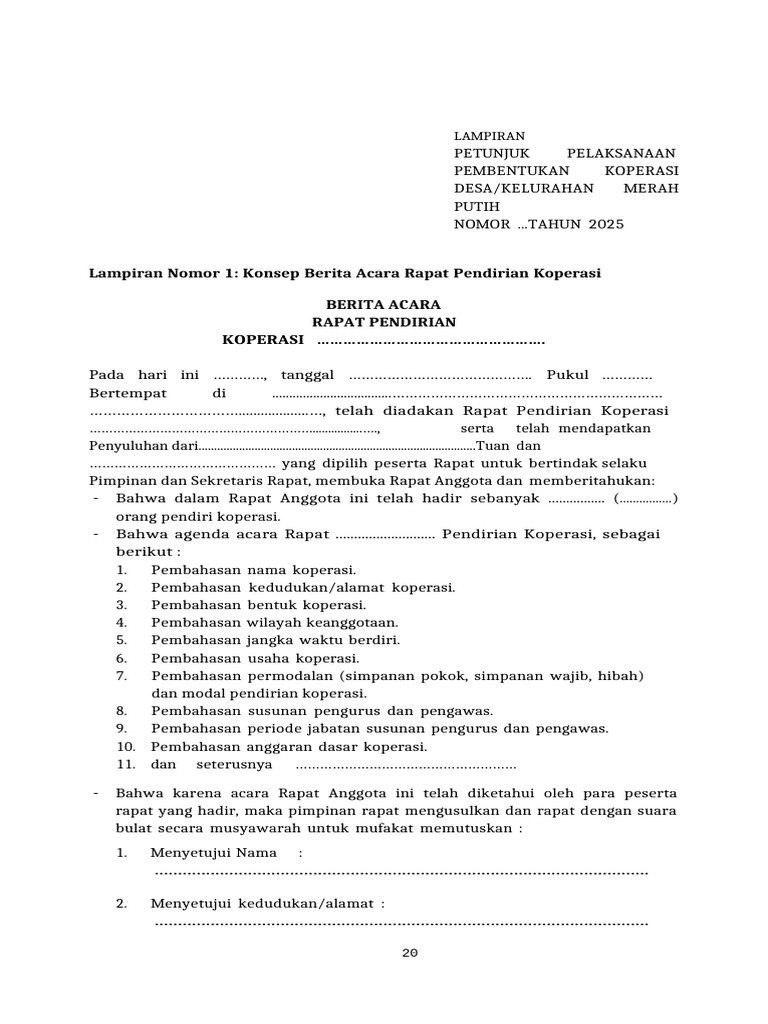 Berita Acara Kopdes | PDF