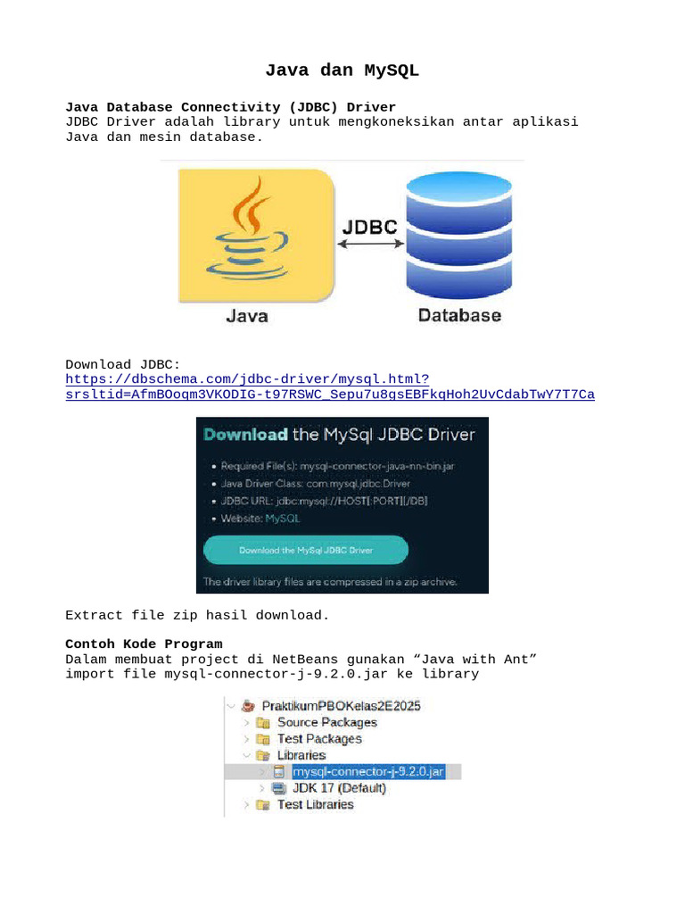 Praktikum Pertemuan 6 Dan 7 | PDF | Java Platform | Sql