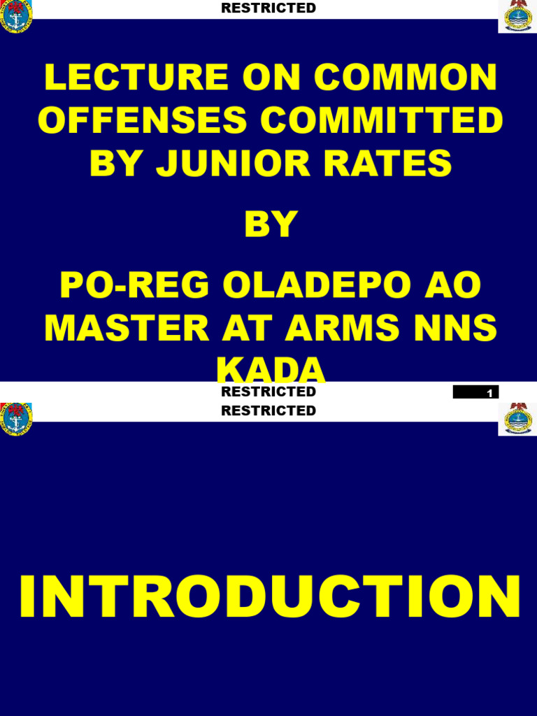 Lecture On Common Offences Committed by Junior Rates 24 | PDF | Crimes ...