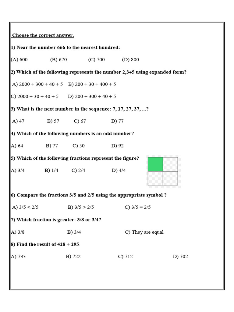 NAFS Grade 3 Maths Worksheet 4 | PDF | Odds | Division (Mathematics)