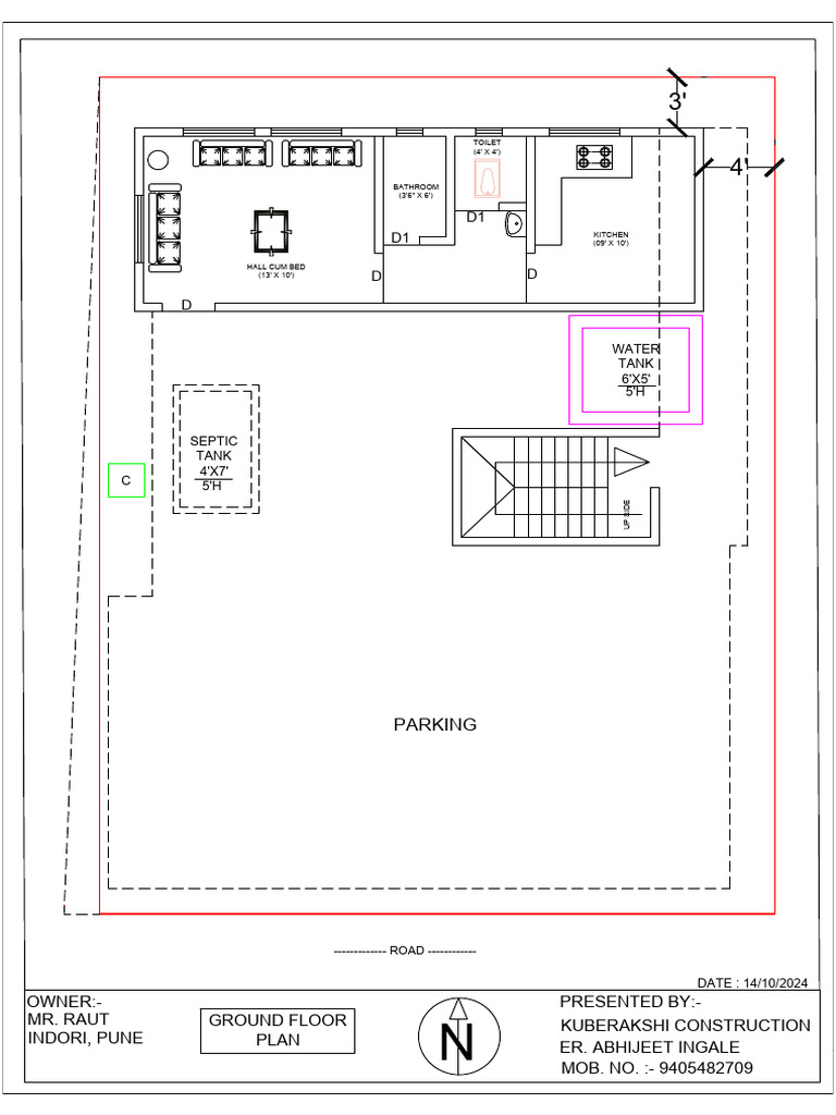 Mr. Raut Bunglow Plan Revised | PDF | Bedroom | Bathroom