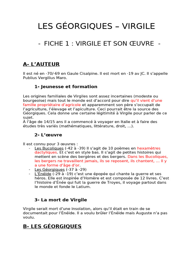 Virgile et Les Géorgiques : Analyse détaillée | PDF | Énéide | Virgile