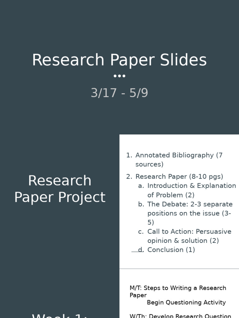 Research Paper Slides | PDF | Citation | Note (Typography)