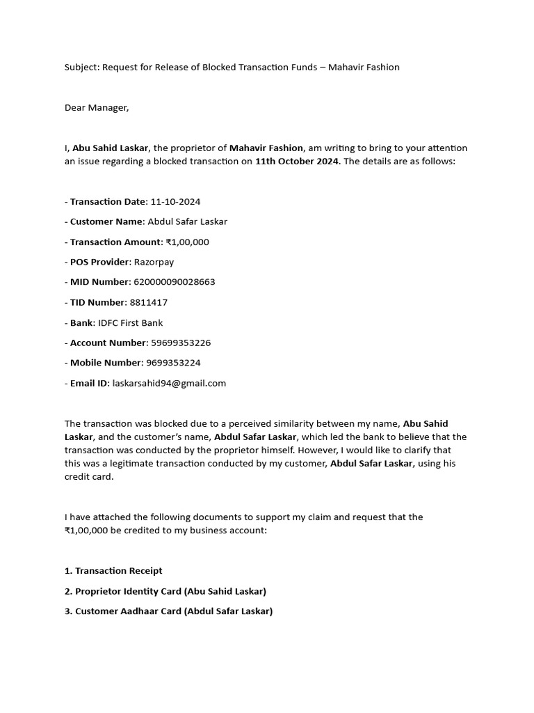 Application For Idfc Bank | PDF