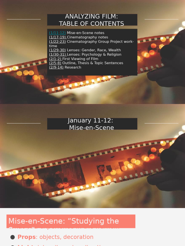 Film Analysis Notes | PDF | Cinematography | Camera Lens