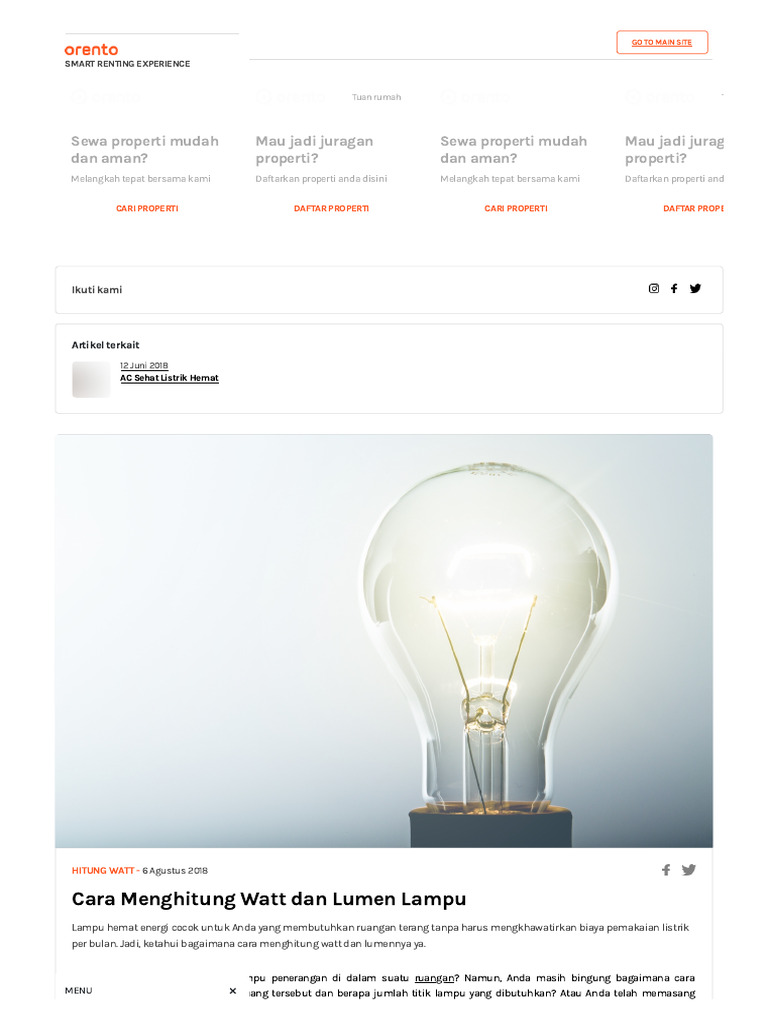 Cara Menghitung Watt Dan Lumen Lampu | PDF